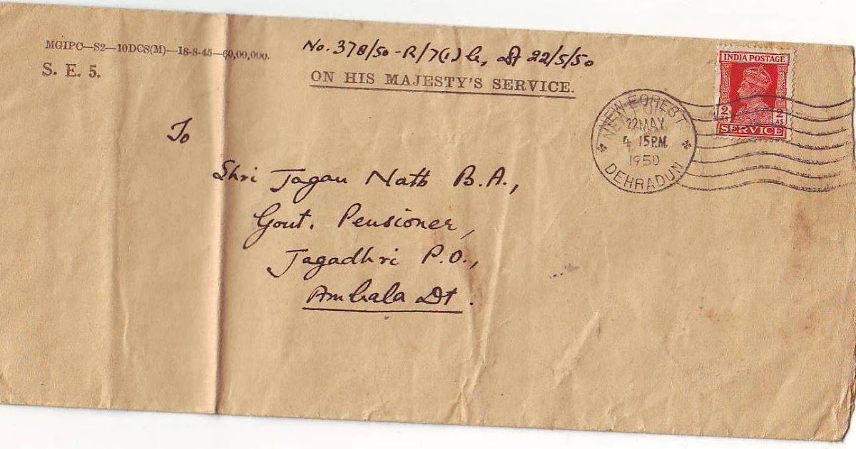 Rare Indian Collectibles: 1950 - India Govt. Service Envelope Still On ...