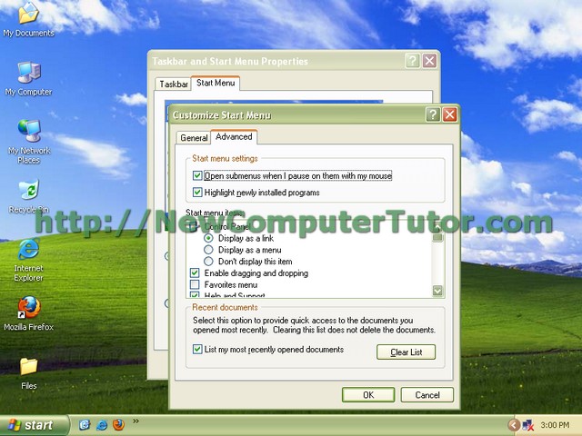 Customize Start Menu In Windows XP | Computer Tutor