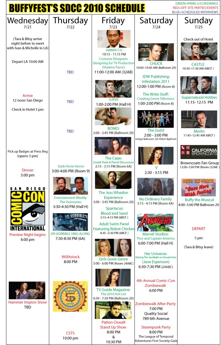 Buffyfest: Buffyfest's San Diego Comic Con Schedule