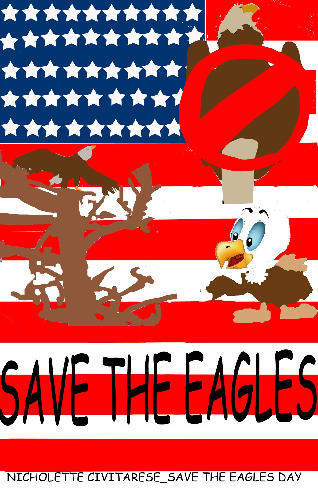 graphic design projects: save the eagles day poster