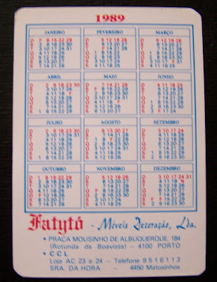 Ricardo Rarity Hunter .: Calendário 1989