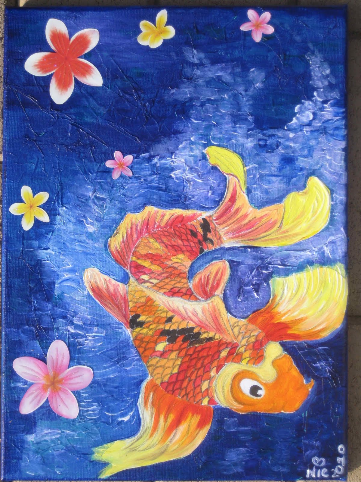 Nicola Toms Designs: Illustration Friday - Dip (My new Koi fish painting)
