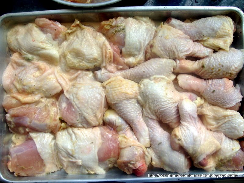 Cozinhando com Bernadete: FRANGO ASSADO AO CREME E LARANJ