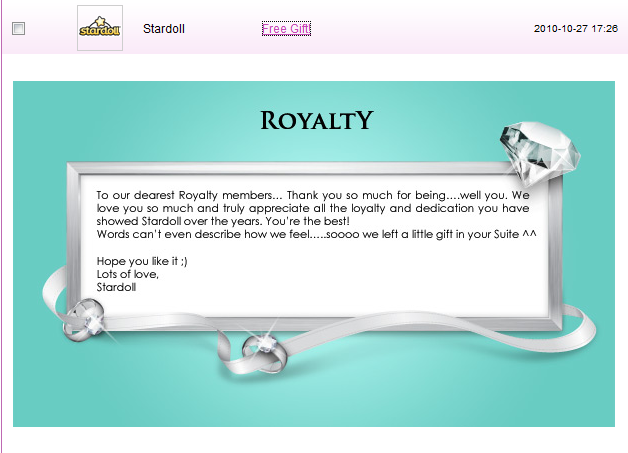 Stardoll's So Stylish...: Stardoll Royalty Message!