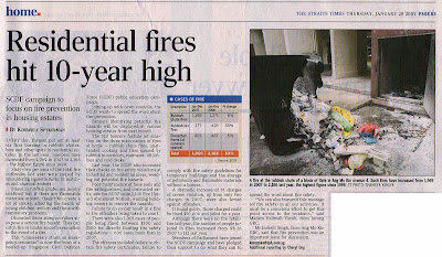Singapore Newspaper Clippings: fire Corridor clutter a major fire hazard
