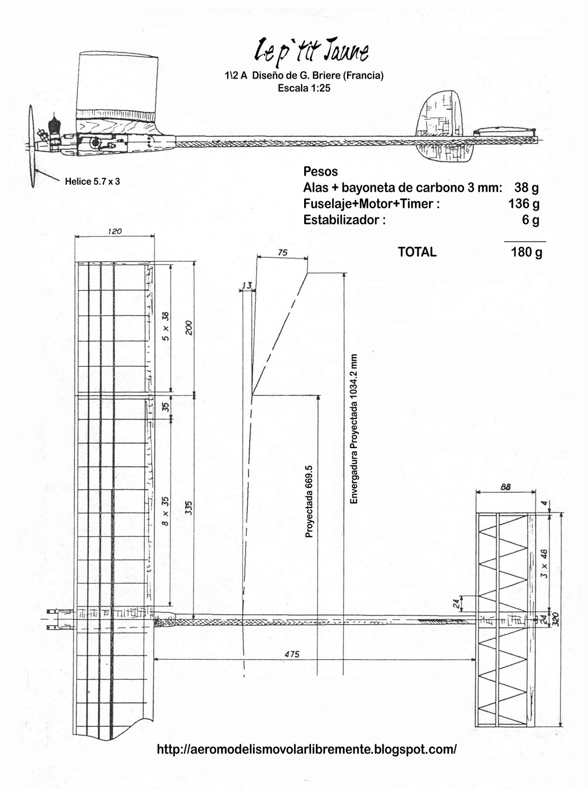 Volar Libremente - Free Flight Models Airplanes: Le P`tit Jaune