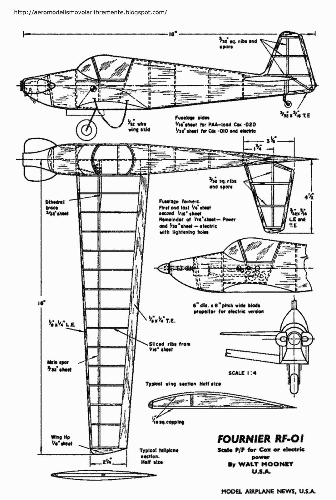 Volar Libremente - Free Flight Models Airplanes: FOURNIER RF- 01