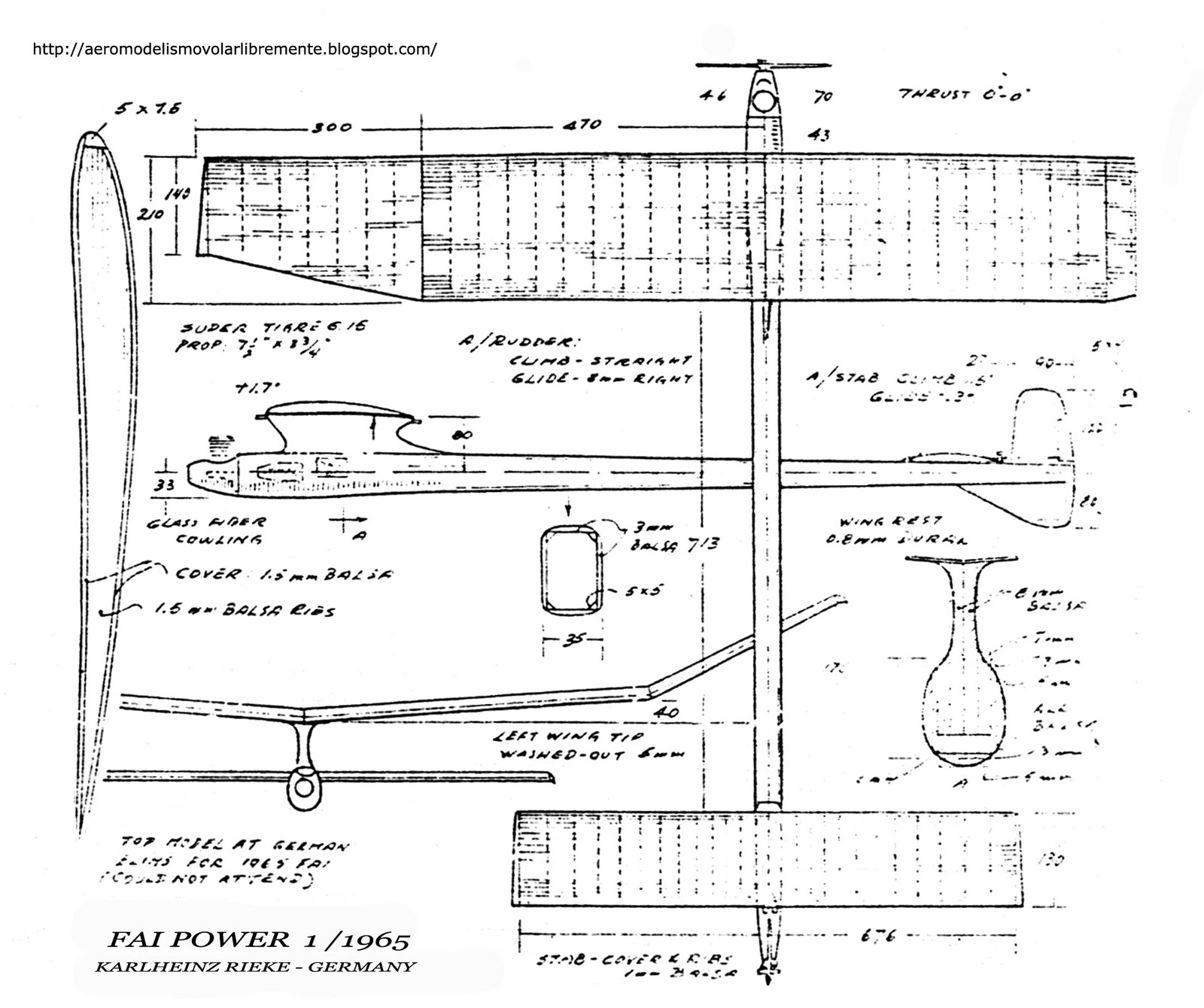 Volar Libremente - Free Flight Models Airplanes: RIEKE 1 1958 y RIEKE 1 ...