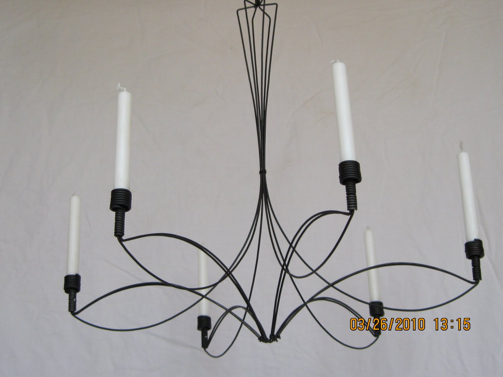 wire candle chandeliers: My new wire hanging wire chandeliers
