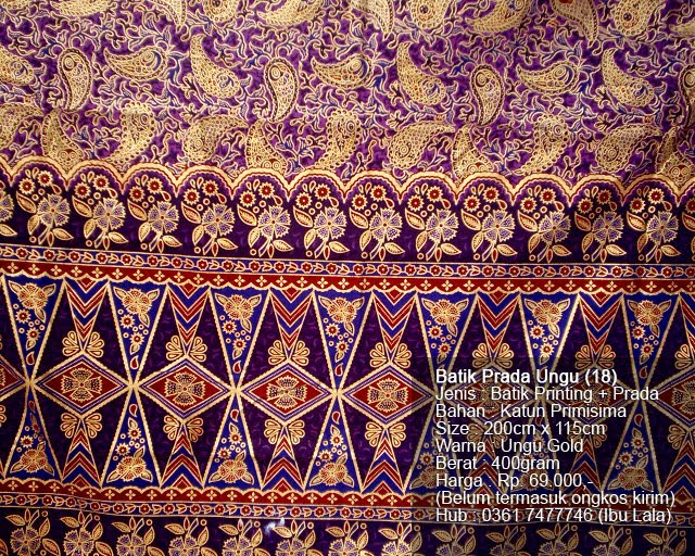 Batik Bali Indonesia: (18) BATIK PRADA UNGU