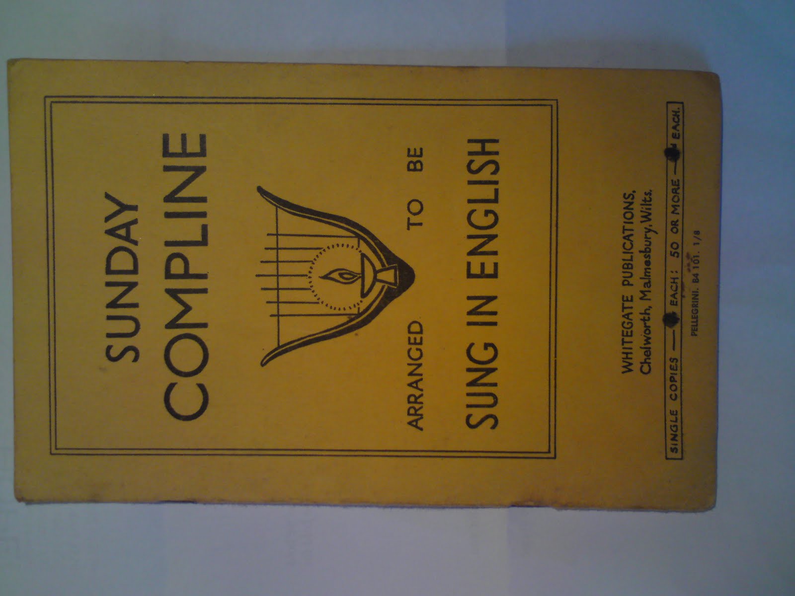 Mittagong Marist: Sunday Compline - the yellow book