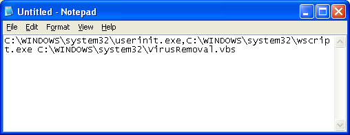 Removing the virus VirusRemoval.vbs