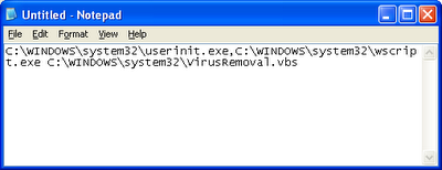Removing the virus VirusRemoval.vbs