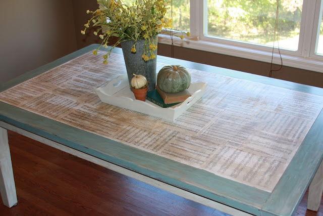 Kitchen Table Redo With Sheet Music | Remodelaholic
