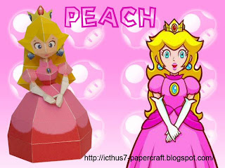 Icthus7 Papercraft: Princess Peach from Super Mario Bros