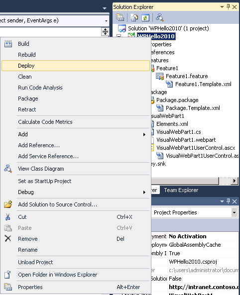 SharePoint Roots: SharePoint 2010 Visual Web Part