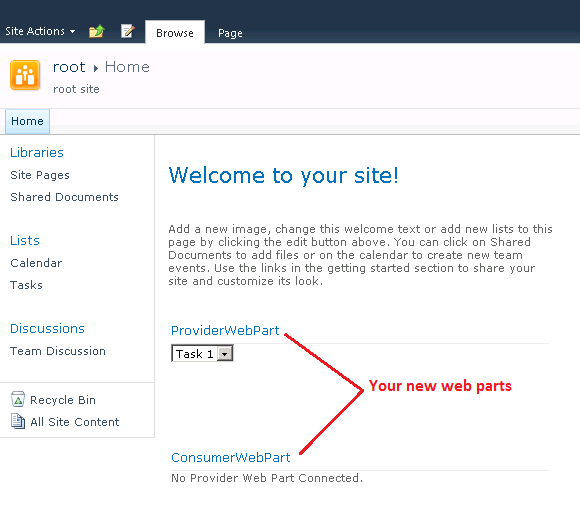 SharePoint Roots: SharePoint 2010 Provider Consumer Web Parts