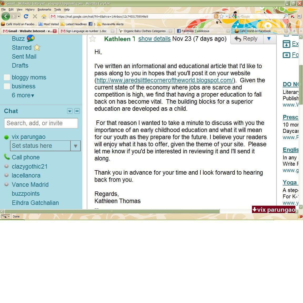 an email on baby sign language and early childhood education – Jared's ...