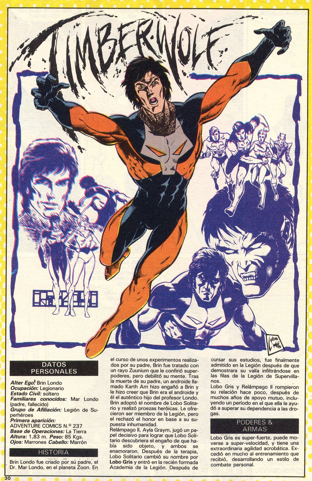 Fichas de Superheroes Marvel y DC: Lobo Gris