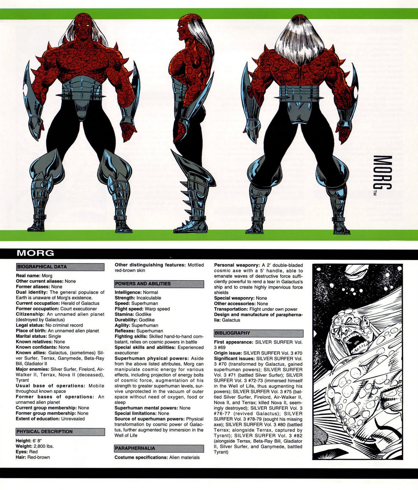 Fichas de Superheroes Marvel y DC: Morg