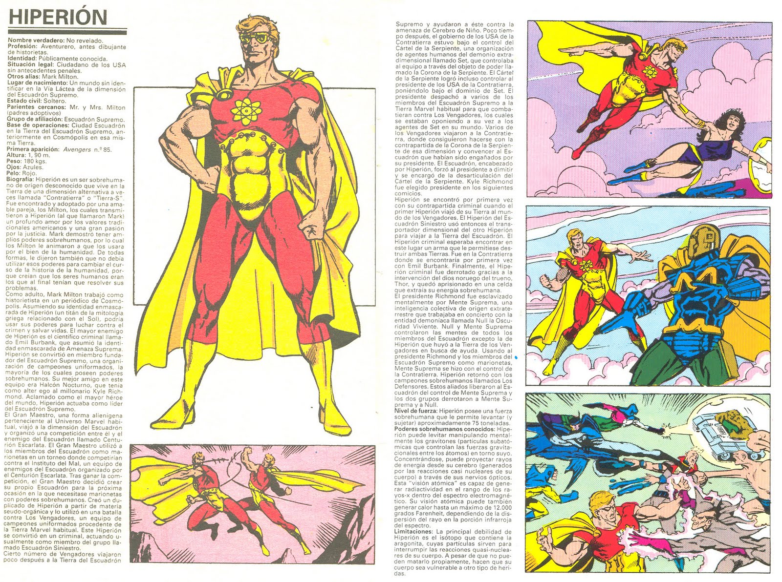 Fichas de Superheroes Marvel y DC: Hiperion