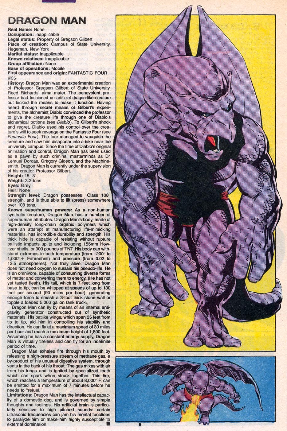 Fichas de Superheroes Marvel y DC: Hombre Dragon