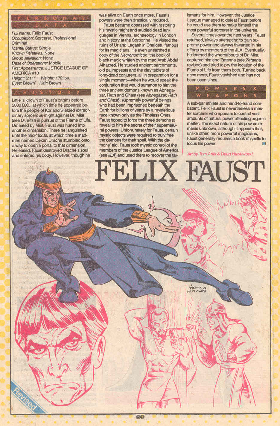 Fichas de Superheroes Marvel y DC: Felix Faust