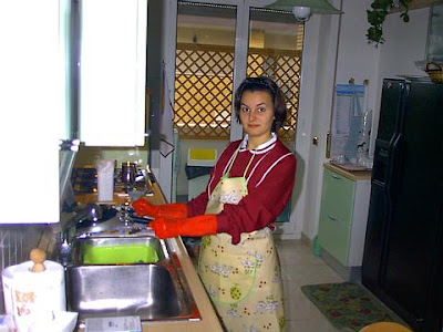 scullerymaids: scullery maid in rubber apron