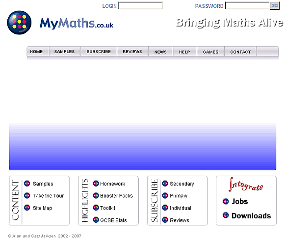 My Maths: Mymaths Homepage.