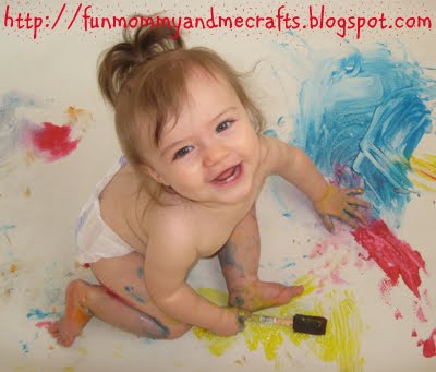 Fun Mommy and Me Crafts: Wordless Wednesday - Painting with my 10 month ...