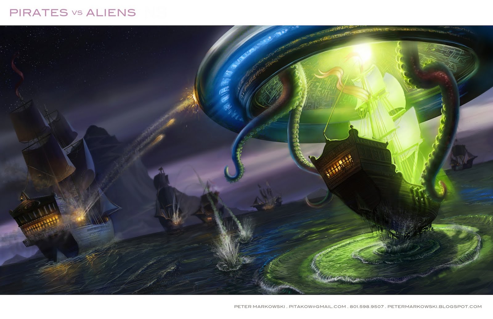 "Pirates vs Aliens" by Peter Markowski : ImaginaryMonsters