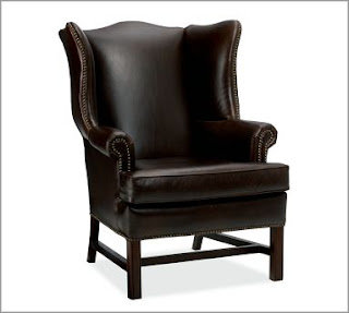 RG _ the shop library: Thatcher Leather Wingback Chair