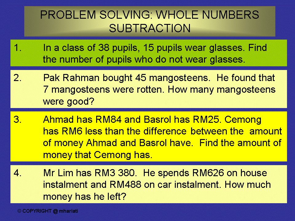 TIP BELAJAR MATEMATIK (TIPS FOR LEARNING MATHEMATICS): WHOLE NUMBERS ...