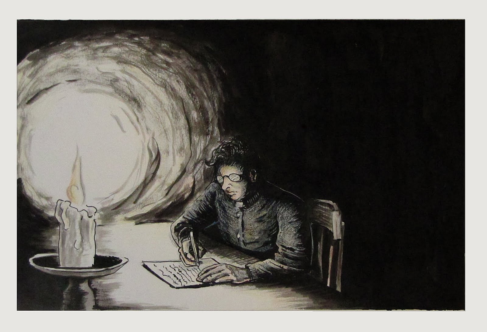 "Father Mckenzie writing the words to a sermon that no one will hear"