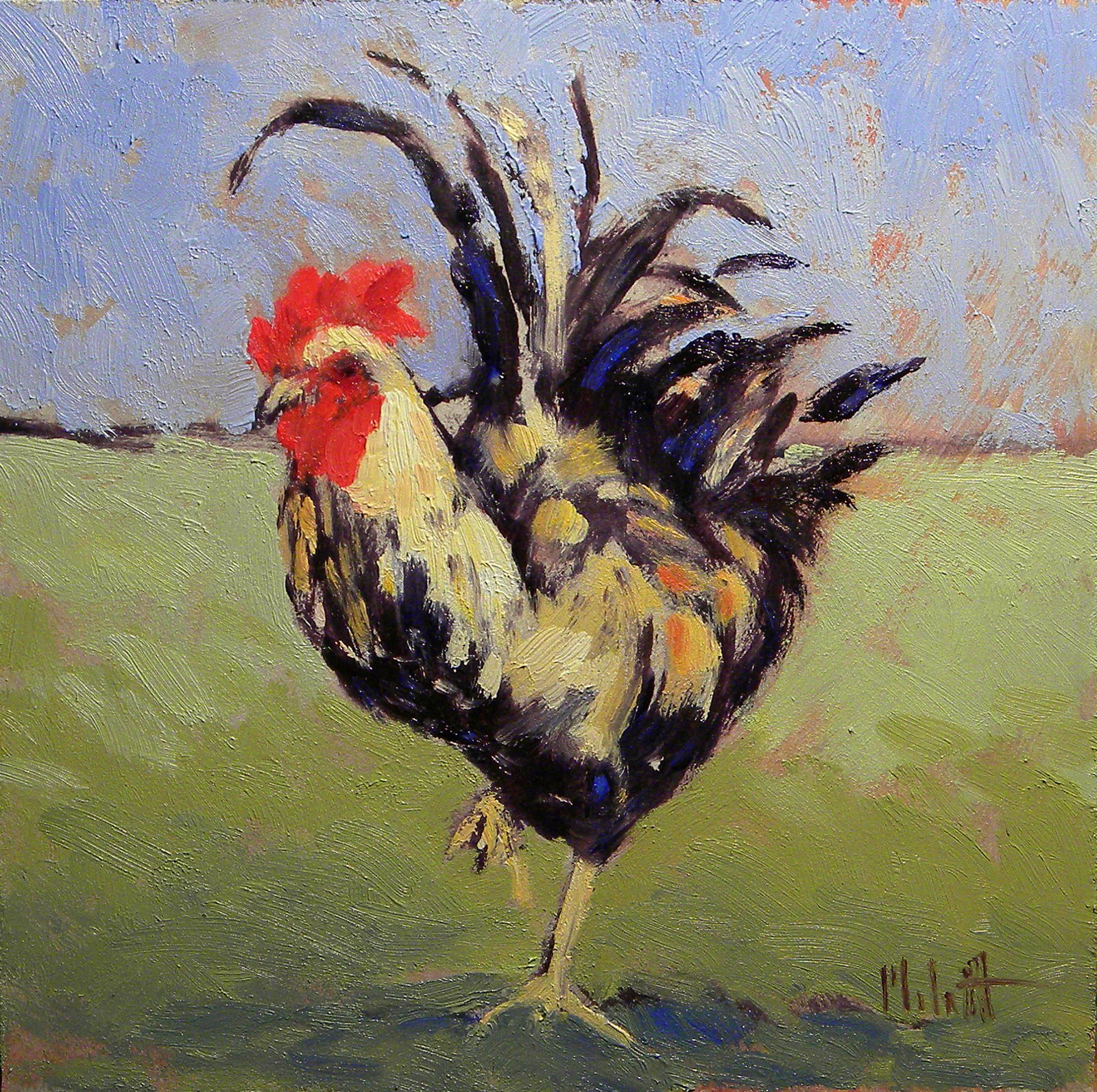 Painting Daily Heidi Malott Original Art: Rooster Chicken Painting ...