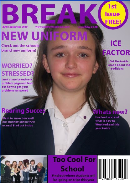 Becky Pilling: Production of School Magazine Front Cover