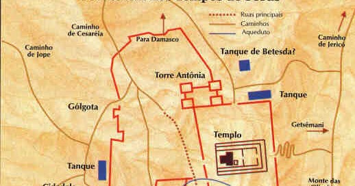 Geografia Geral e Bíblica : Mapas Bíblicos: Jerusalém nos tempos de Jesus