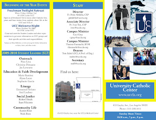 Visual Disciple: Brochure redesign for the UCLA University Catholic Center