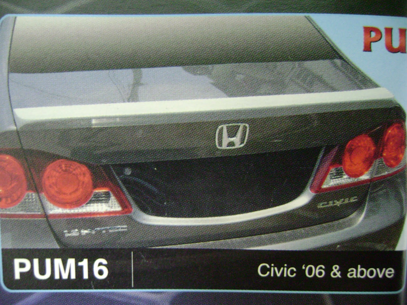REV MOTORSPORT: honda civic FD year 08 rear spoiler (FULLY PU MATERIAL)