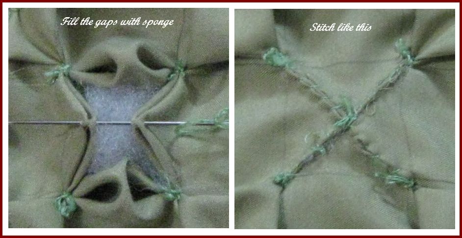 Vani's blog 2 : Canadian smocked cushion By the method of joining 4 points