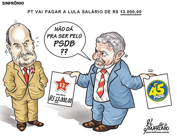 BLOG DO ARETON: CHARGE - PT Vai Pagar a Lula 13 Mil