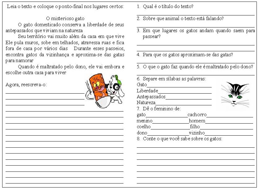 ATIVIDADES PARA APOIO PEDAGÓGICO: Pequenos textos informativos com ...