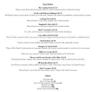 Ask About English: Culture; A Real British Pub Menu
