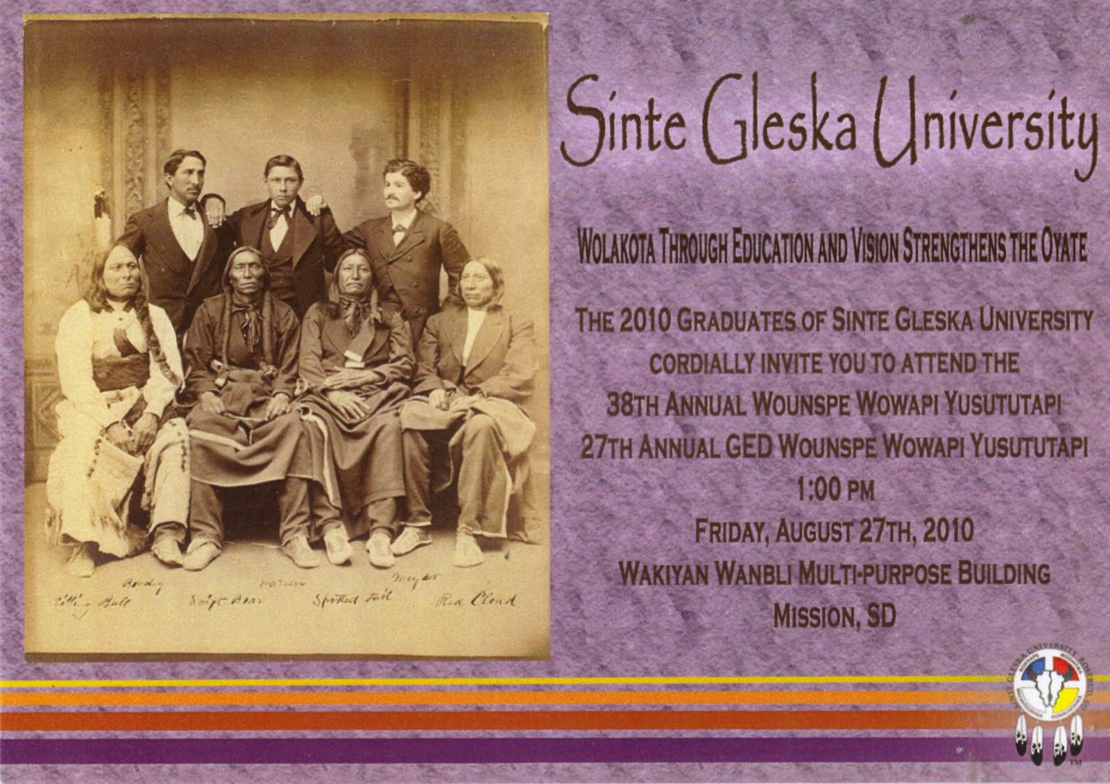Sinte Gleska University News: August 2010