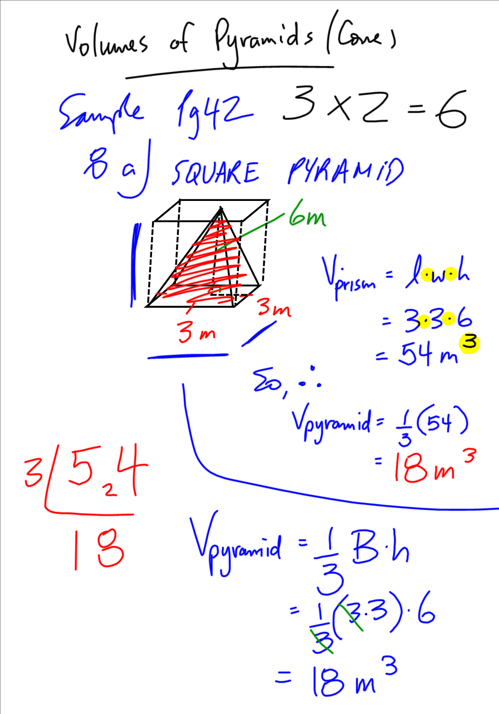 Grade 10 Foundations of Applied & PreCalculus: Volume of Pyramids and Cones
