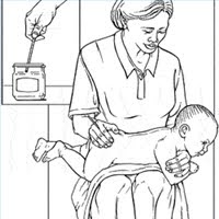 Taking Rectal Temperature Cartoon Sketch Coloring Page