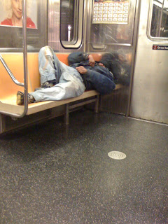 a chimerical plan: say something photo :: fat nap (nyc subway)