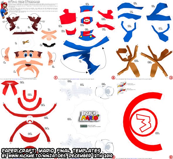 Ninjatoes' papercraft weblog: Papercraft Mario final stage: