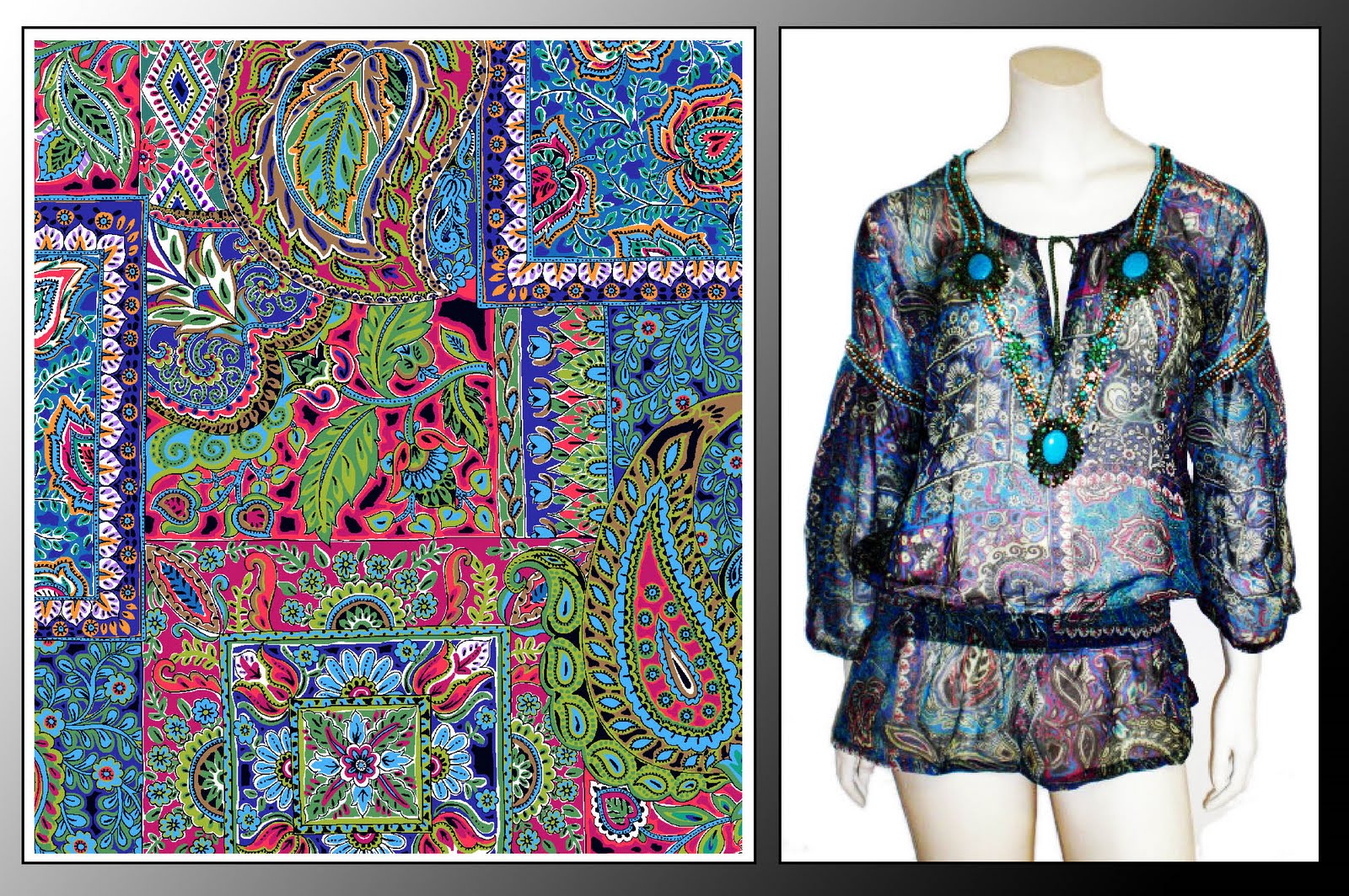 textile design: Paisley's history in a one line and One inspired design ...