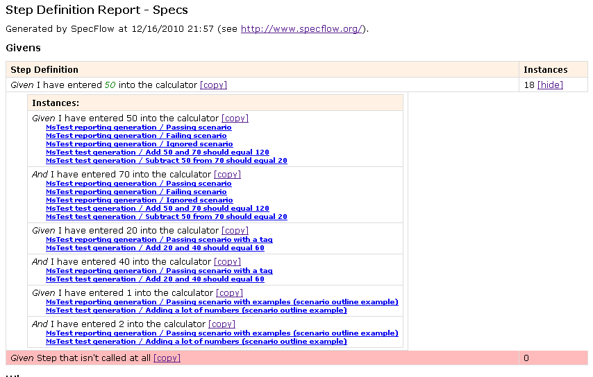 Know where you step–generate a step definition report with SpecFlow ...